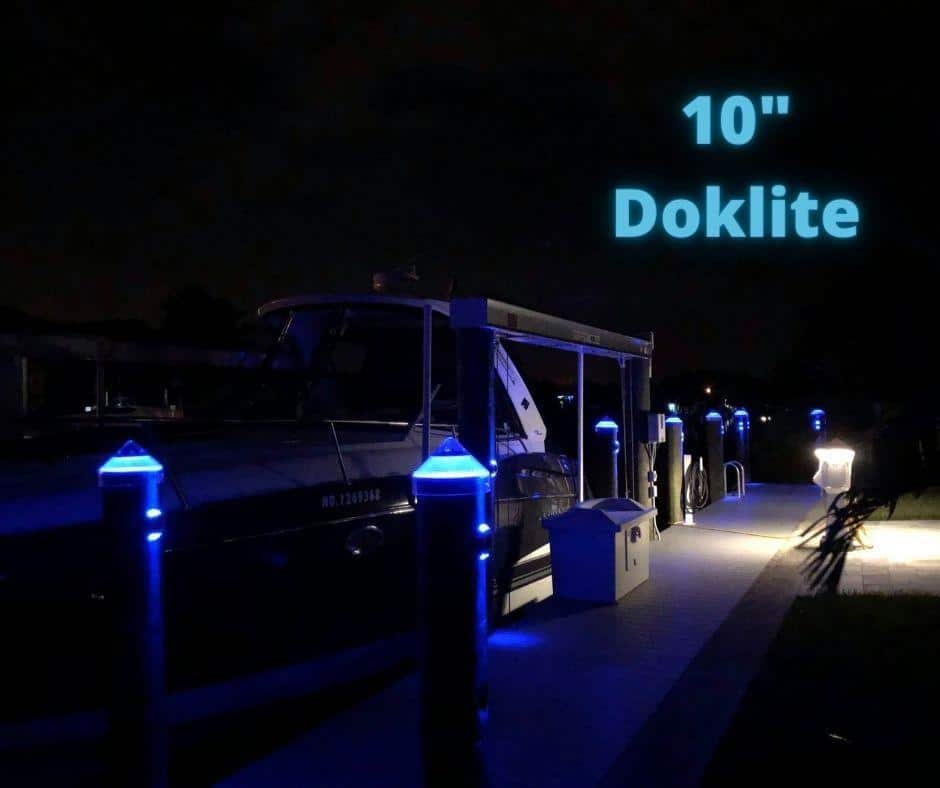 Blue Solar Dock Light – 10 Inch Cap • DokLite Solar Piling Light by ...