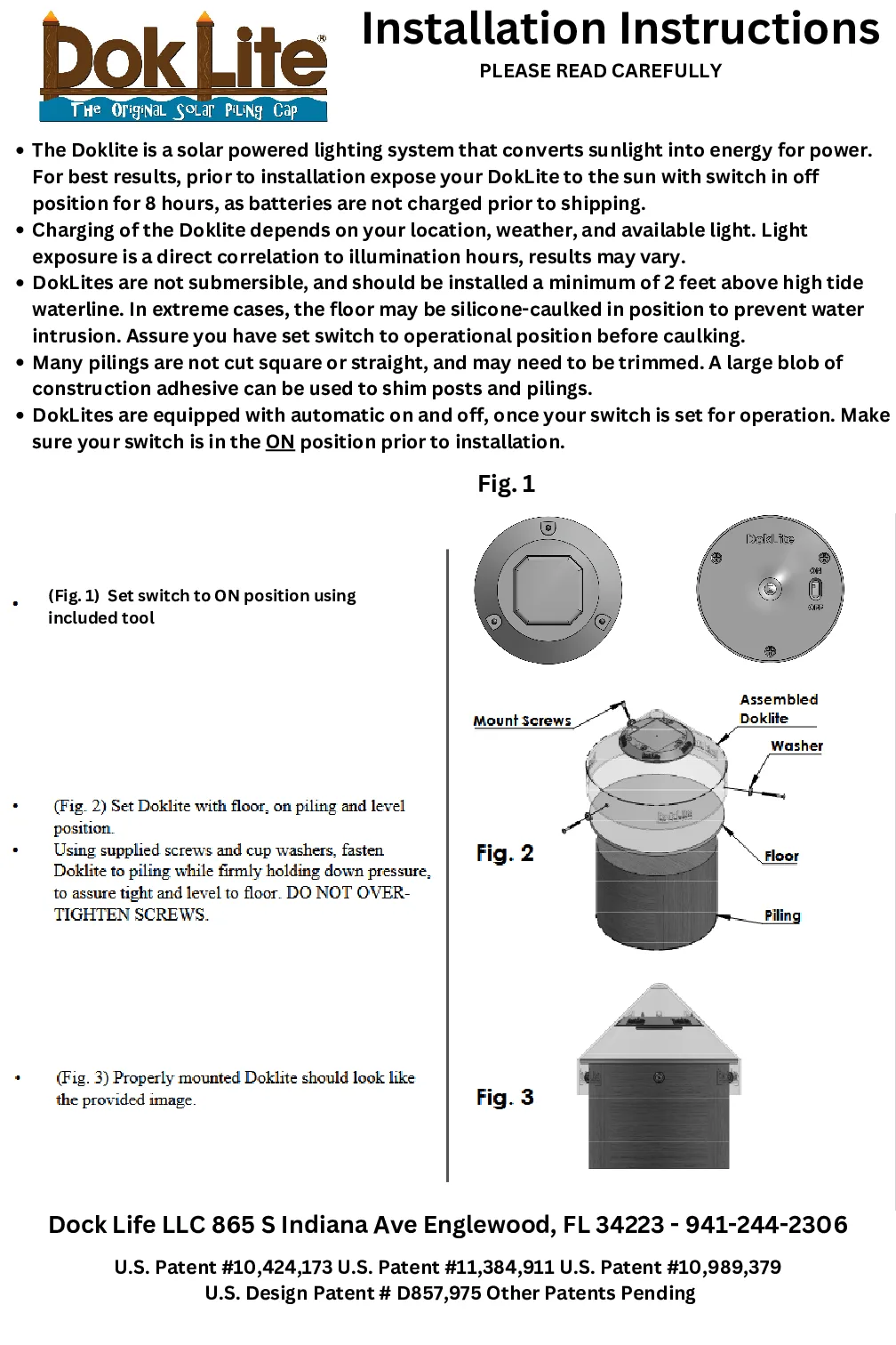 Blue Solar Dock Light – 7 Inch Cap • DokLite Solar Piling Light by Dock ...